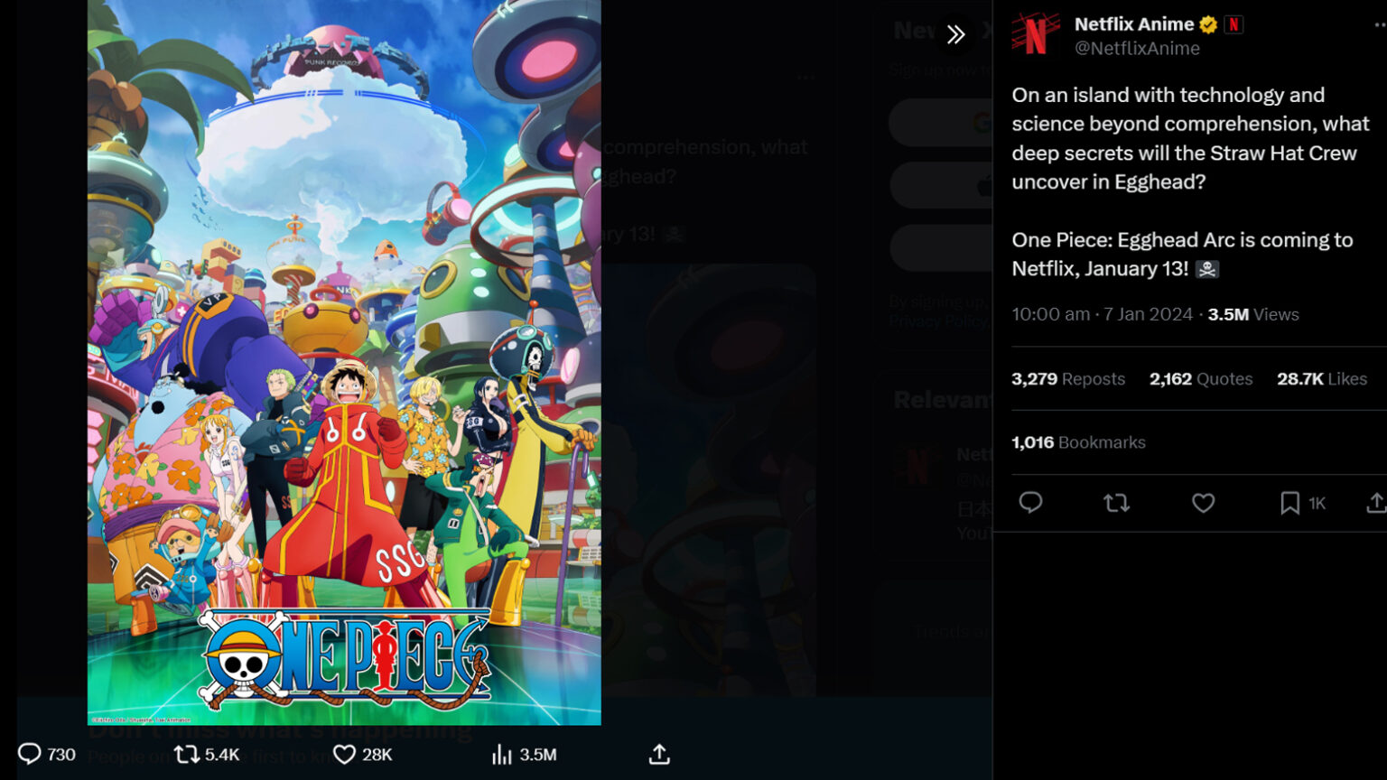 Kabar Baik! Episode Baru One Piece Arc Egghead Akan Rilis Setiap Minggu ...