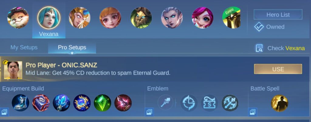 Build Item Vexana Tersakit Versi ONIC Sanz, Cobain Nih!